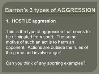 Aggression in sport | PPTX