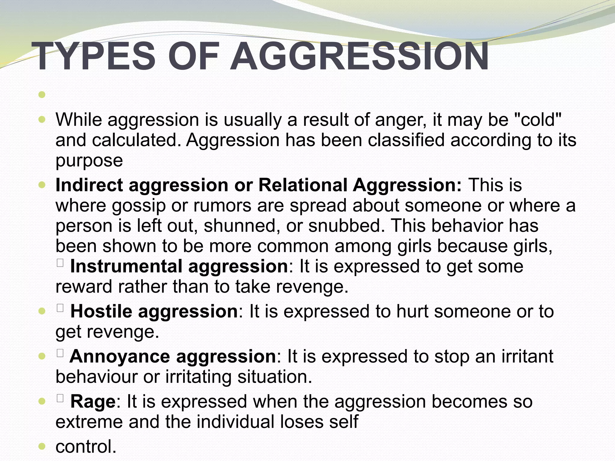 Aggression ppt | PPTX