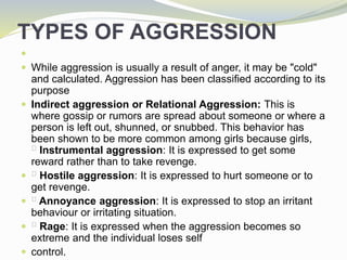 Aggression ppt | PPTX