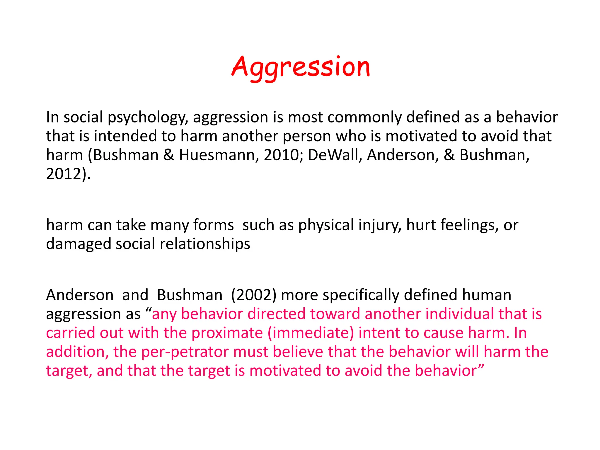 management of aggression | PPTX
