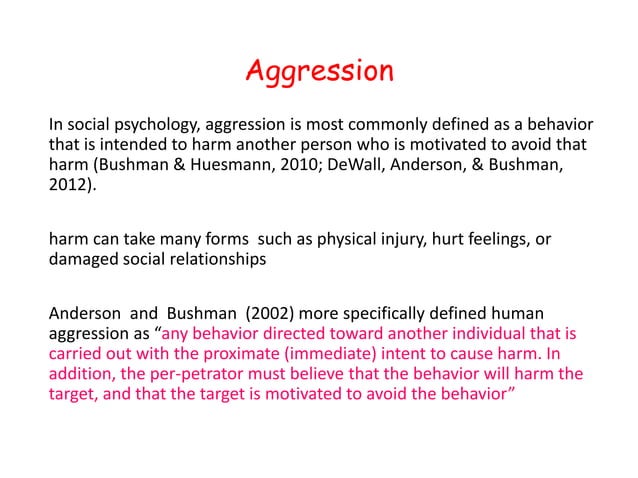 management of aggression | PPTX