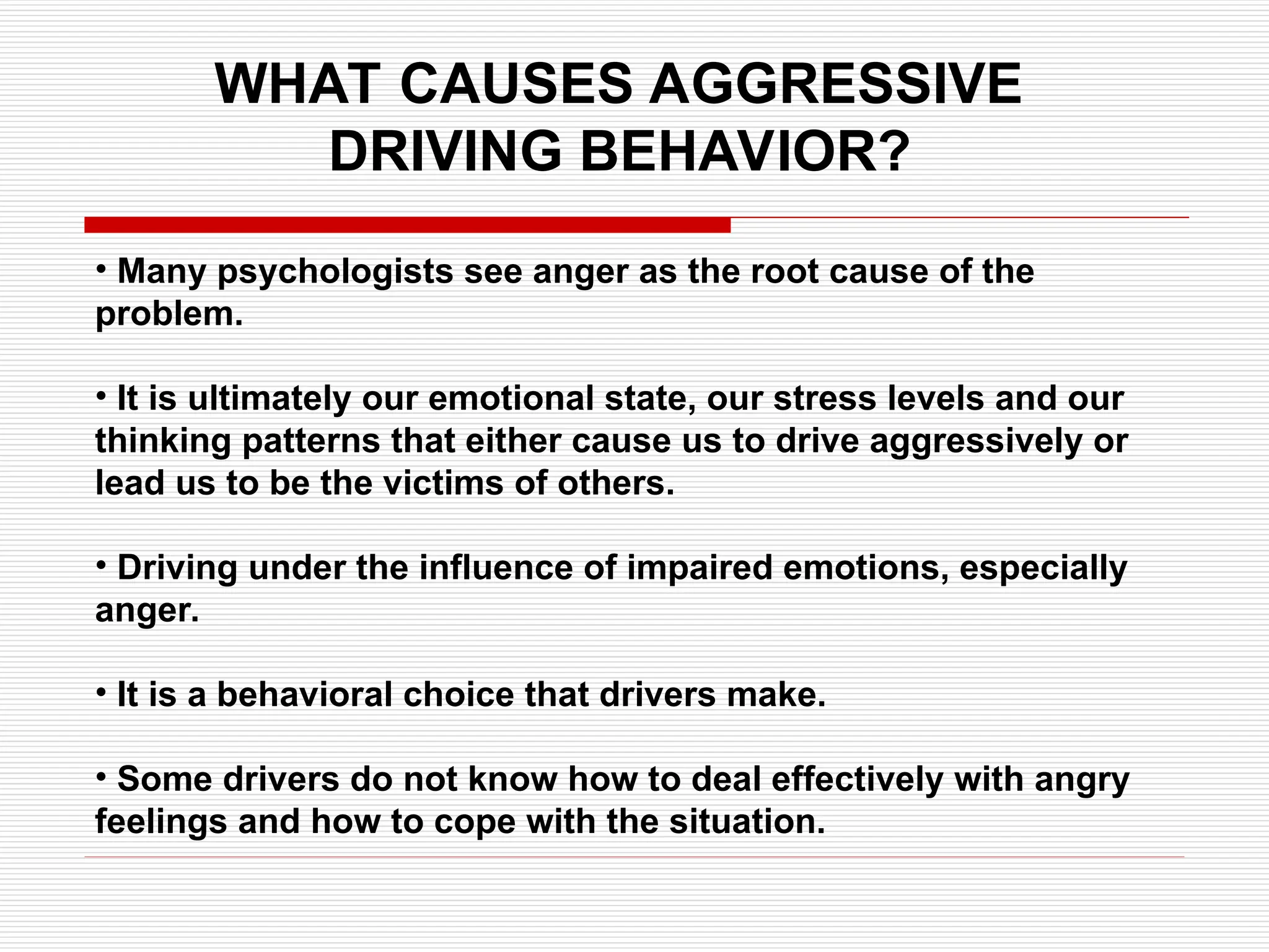 Aggressive Driving (Road Rage) and its prevention | PPT
