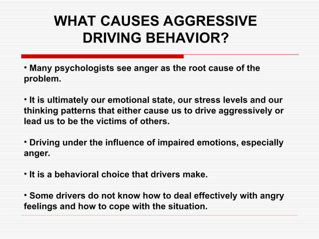 Aggressive Driving (Road Rage) and its prevention | PPT | Mental Health ...