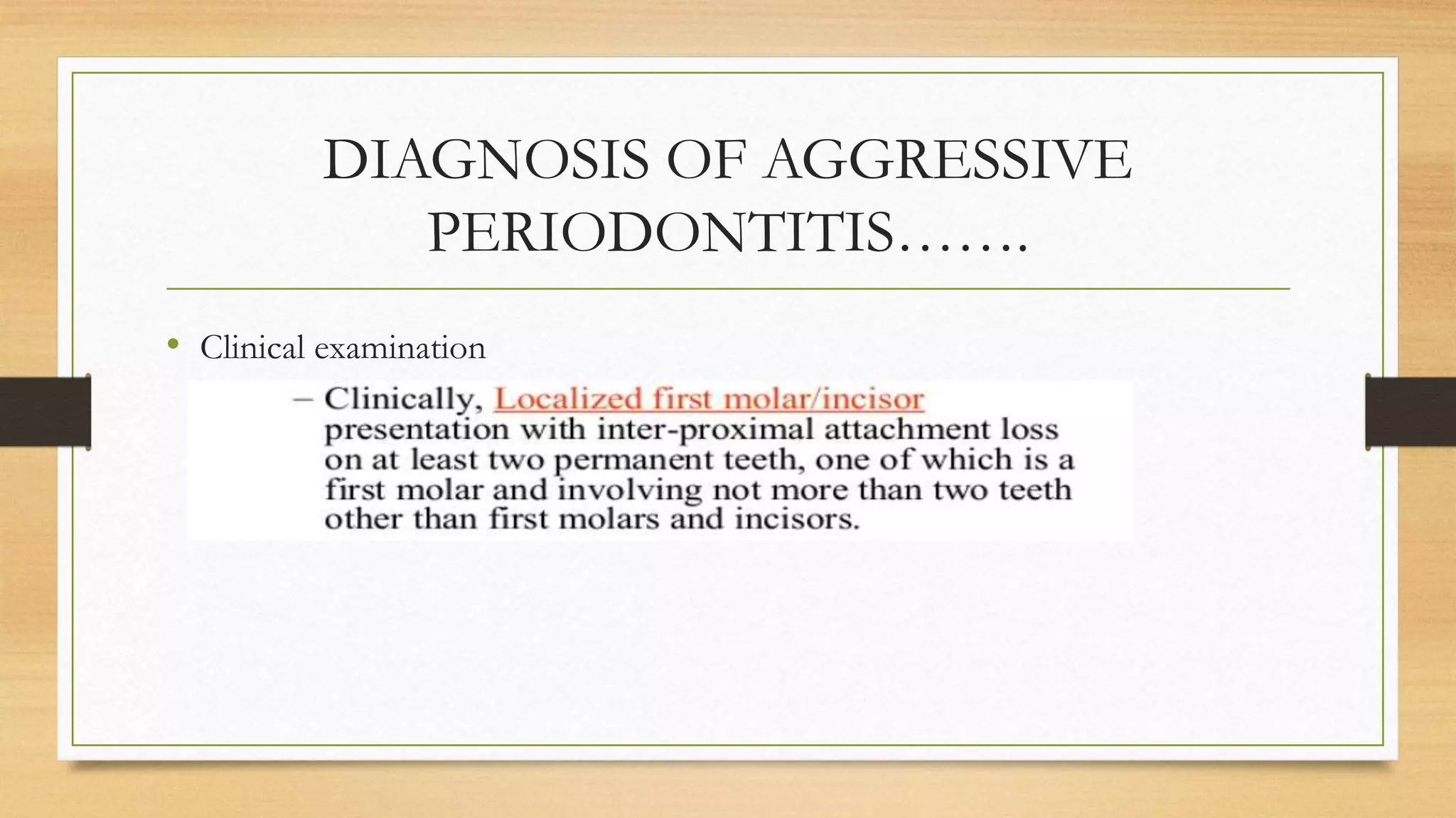 Aggressive periodontitis | PPTX