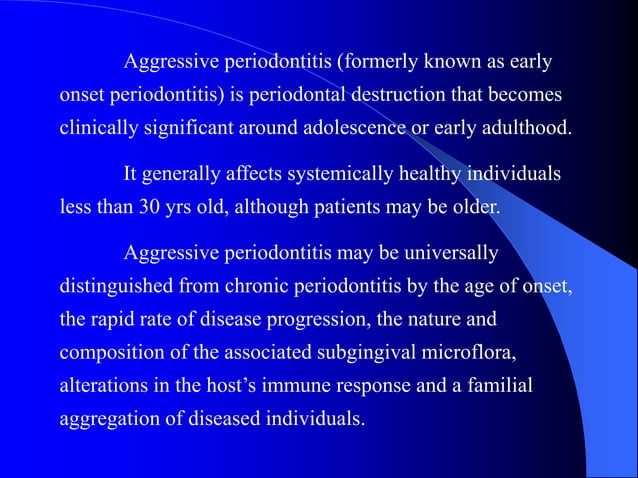 Aggressive periodontitis | PPT