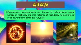 Agham 3 yunit iii aralin 5 pinagmulan at gamit ng liwanag | PPTX