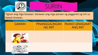 Agham 3 yunit iii aralin 7 pinagmulan at gamit ng init | PPTX