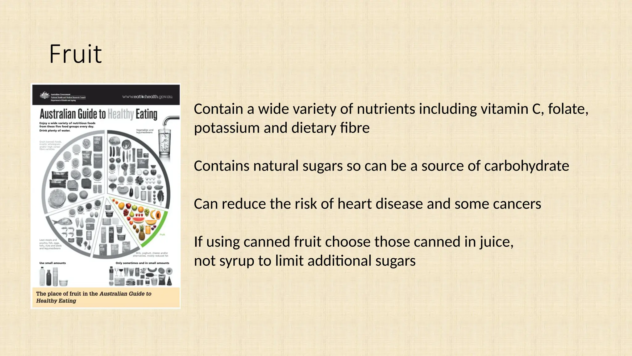 Australian Guide to Healthy Eating - Food Studies | PPTX