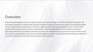 Difference Between AGI vs AI Agents ppt presentation | PDF