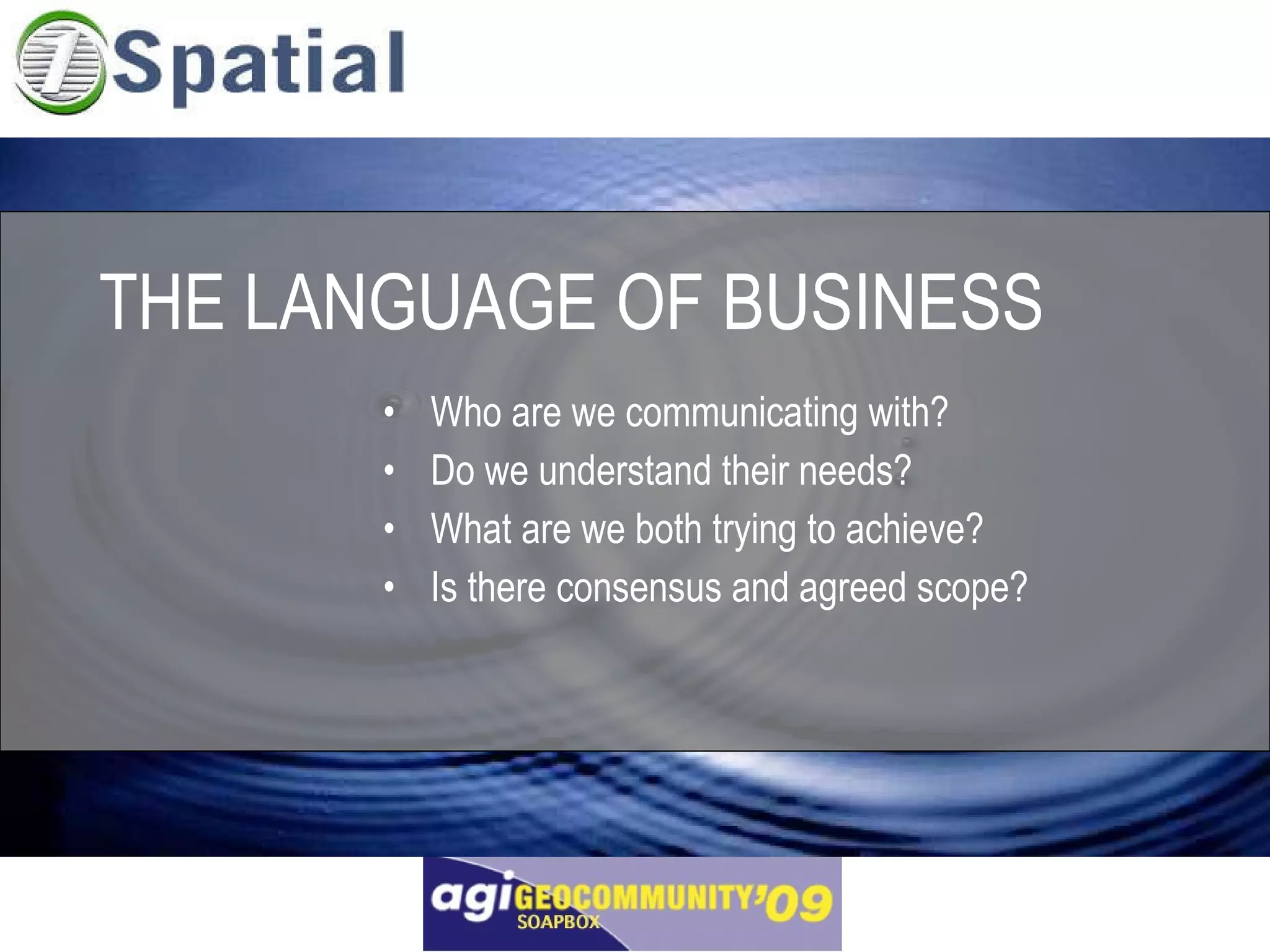 Agi 09 Soapbox Slides 1 Spatial | PPT