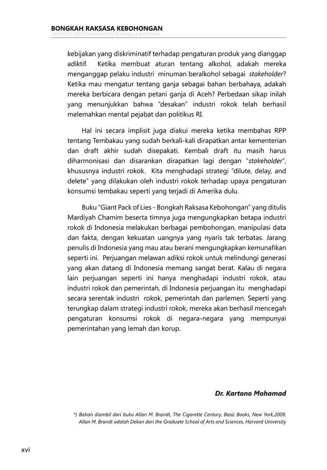 A giant Pack of Lies (Membongkar Raksasa Kebohongan Industri Rokok)