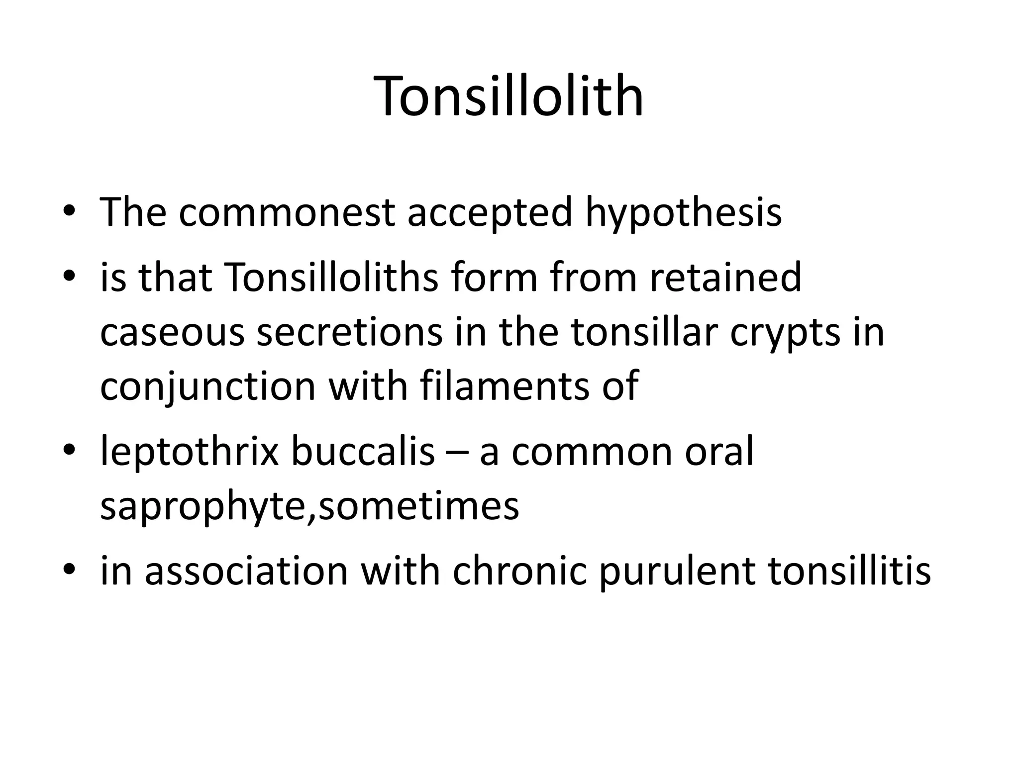 A giant tonsillolith | PPTX