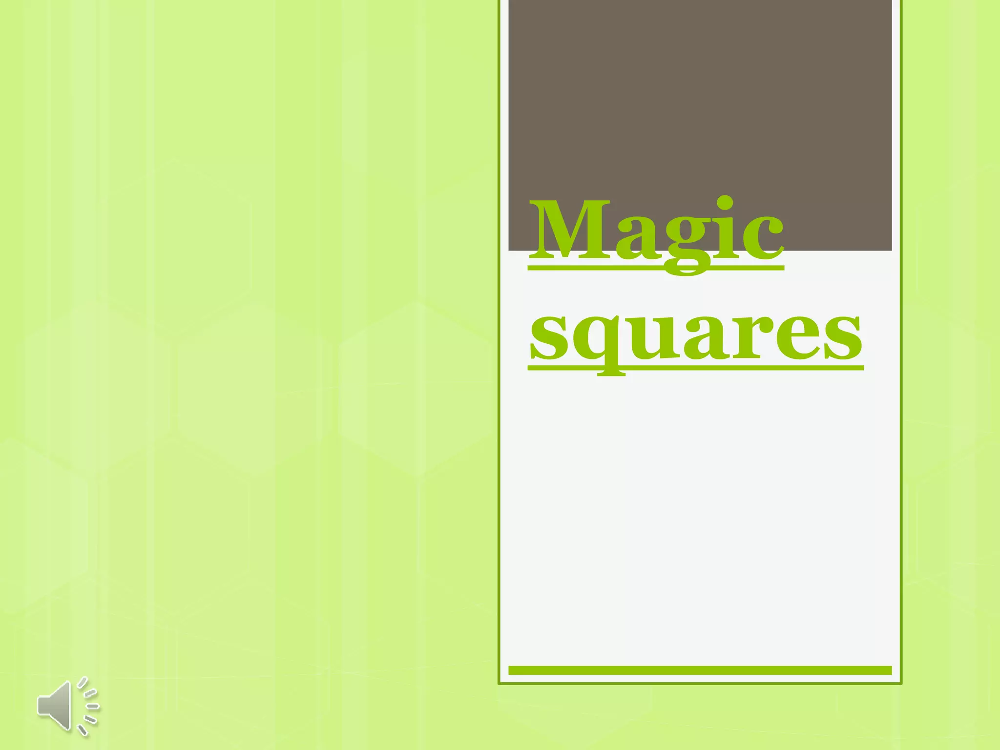 Magic squares | PPT