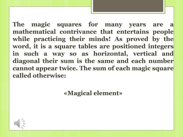 magic squares | PPTX