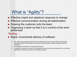 what is agile and its usage and properties | PPT