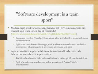 Agila team och deras arbetsmiljö | PPT