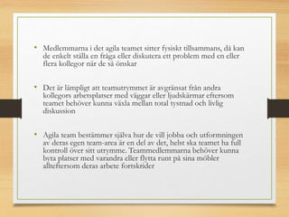 Agila team och deras arbetsmiljö | PPT