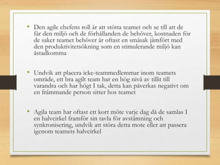Agila team och deras arbetsmiljö | PPT