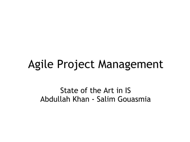 Agile Project Management | ODP