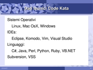 Esempio di code kata | PPT