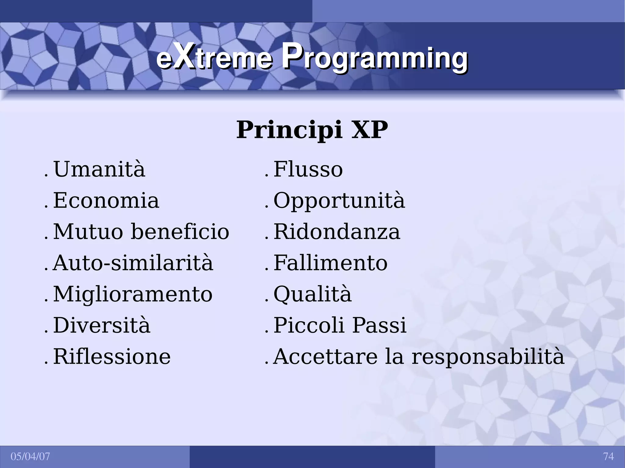 Presentazione eXtreme Programming | PDF | Programming Languages | Computing