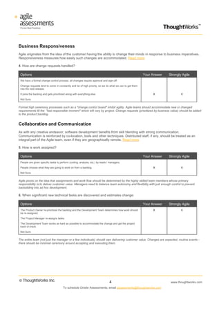 Agile Assessment Version 1.0 | PDF