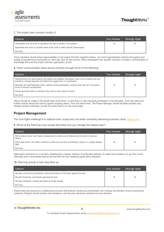 Agile Assessment Version 1.0 | PDF