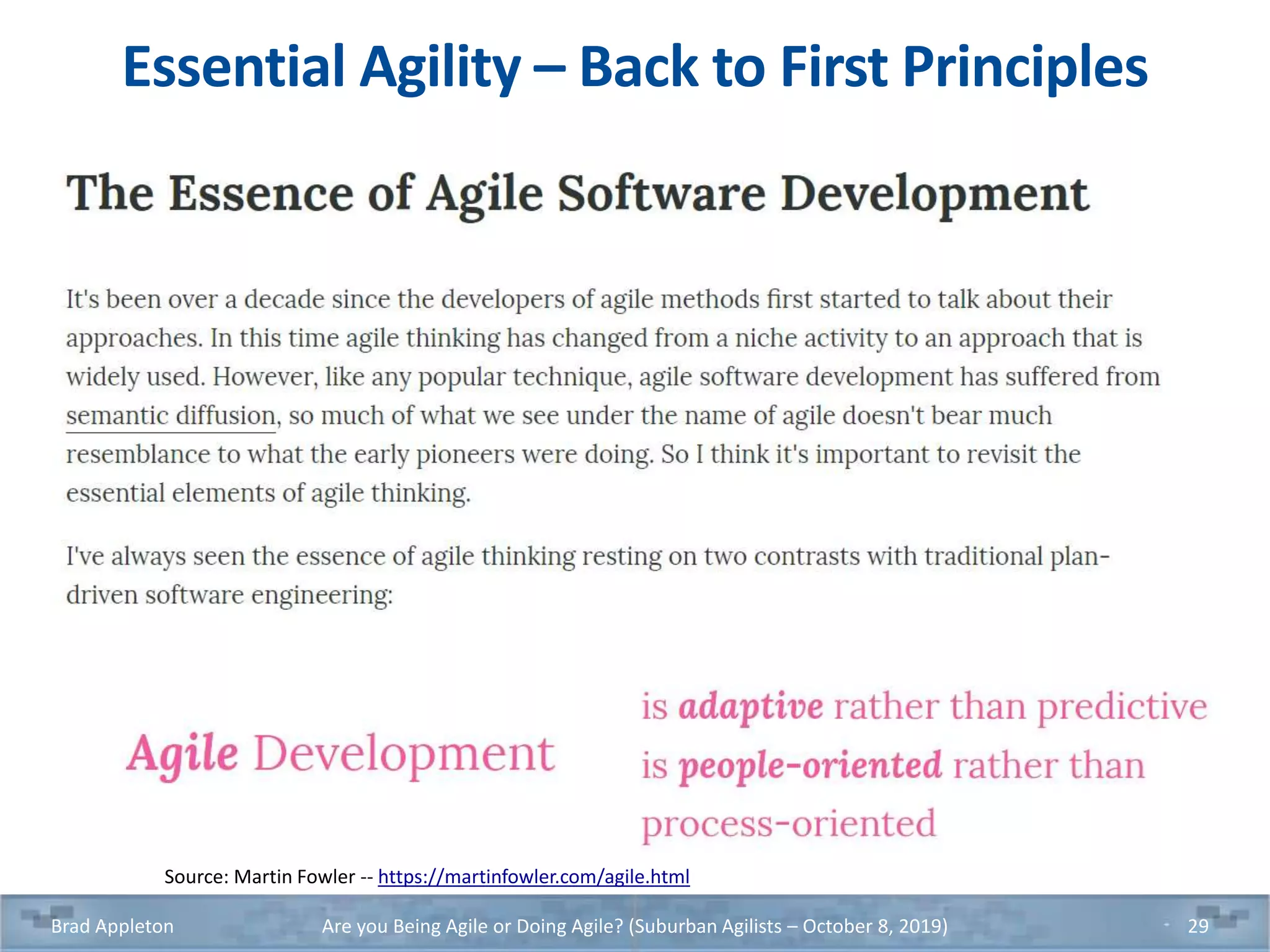Are You Being Agile or Doing Agile? | PPTX | Programming Languages | Computing