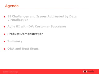 Agile BI with Data Virtualization (session 2 from Packed Lunch Webinar Series) | PPT