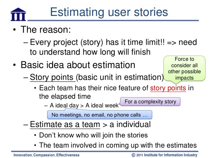 Agile Estimating User Stories