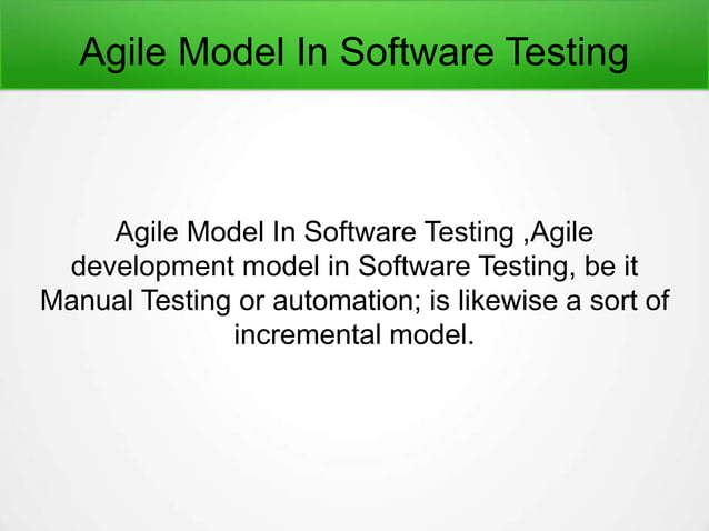 Agile model-in-software-testing | PPT