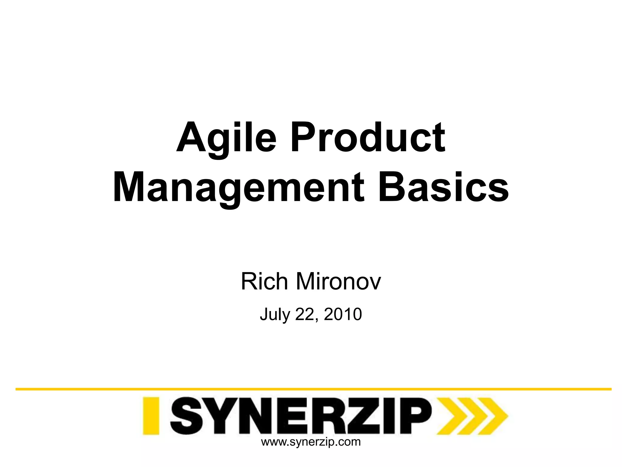 Agile Product Management Basics | PPTX