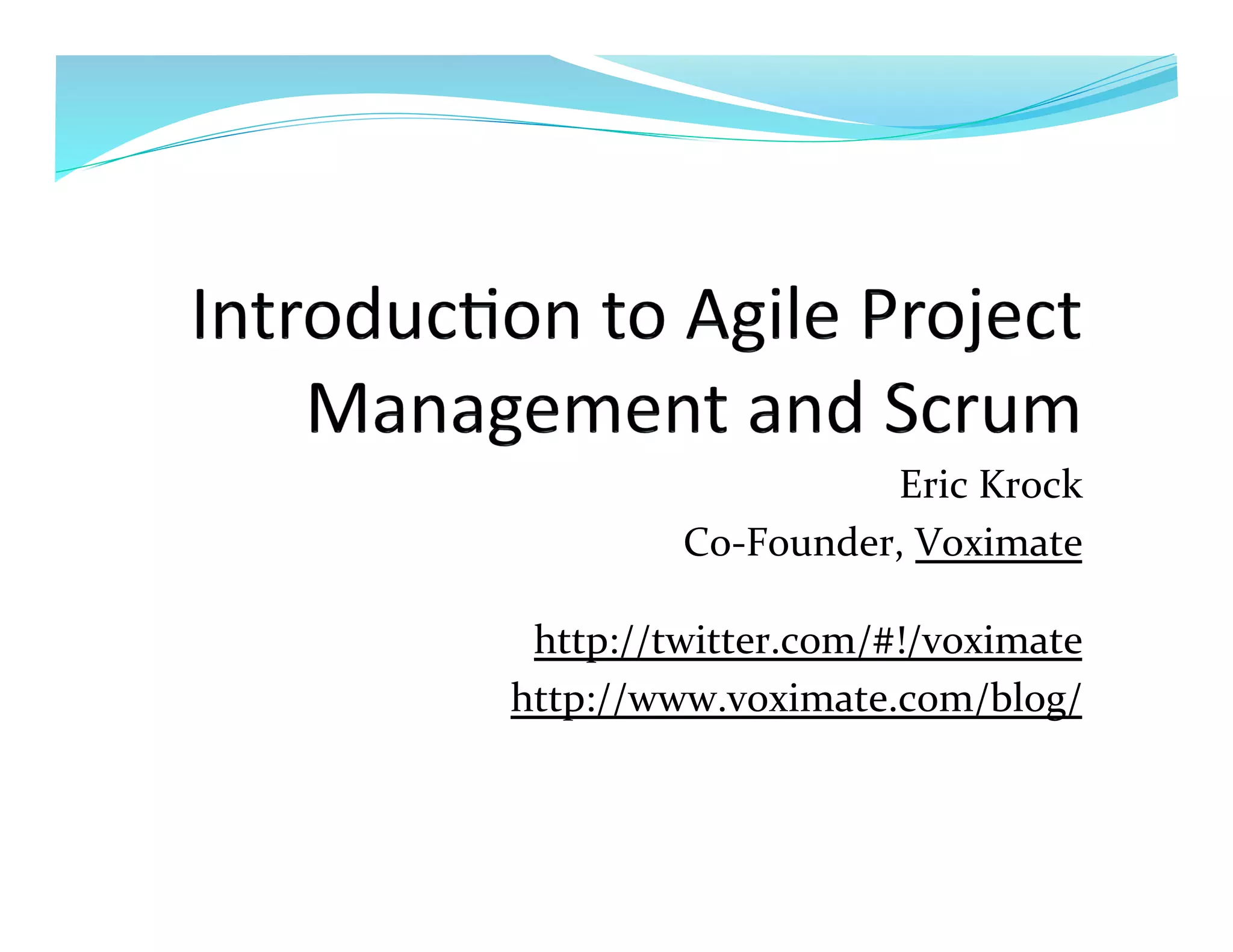 Introduction To Agile Project Management And Scrum Pdf