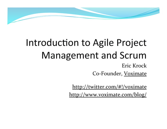 Introduction to Agile Project Management and Scrum | PDF