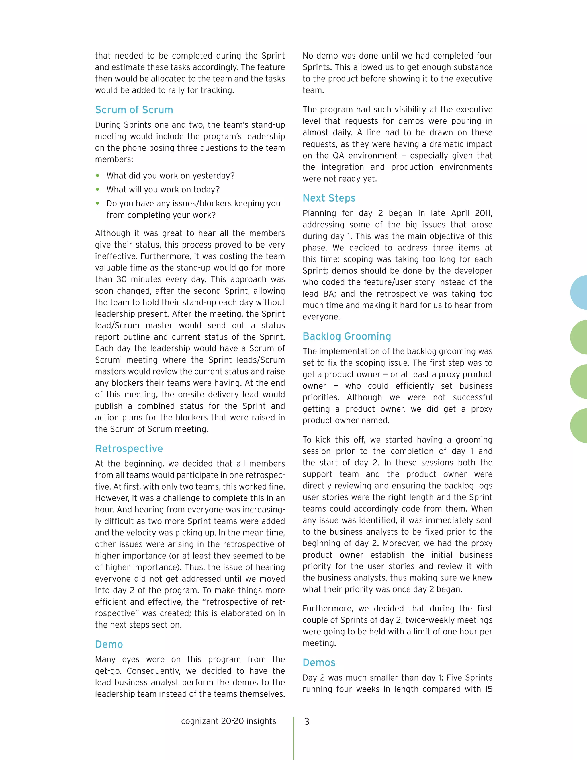 Agile/Scrum Implemented in Large-Scale Distributed Program | PDF