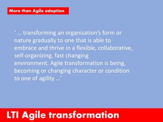 Agile adoption vs Agile transformation | PPT