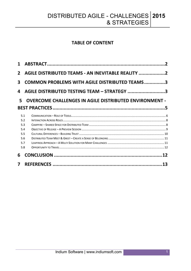 DISTRIBUTED AGILE - CHALLENGES & STRATEGIES | PDF