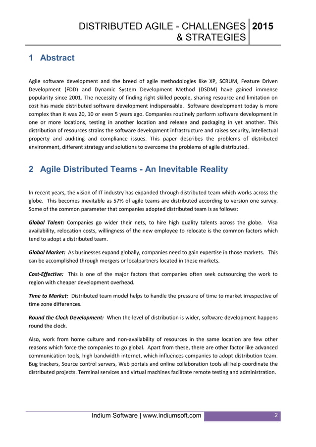 DISTRIBUTED AGILE - CHALLENGES & STRATEGIES | PDF