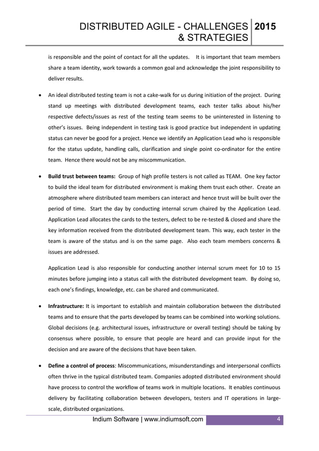 DISTRIBUTED AGILE - CHALLENGES & STRATEGIES | PDF