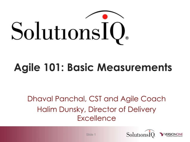 Agile 101 Basic Measurement | PPT