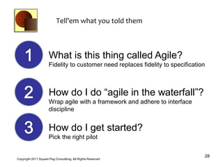 Agile 103 - the three big questions | PPT