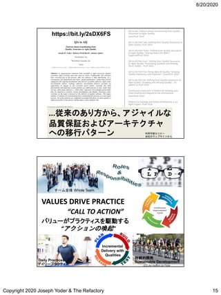 Joseph W. Yoder, Being Agile about Quality | PDF