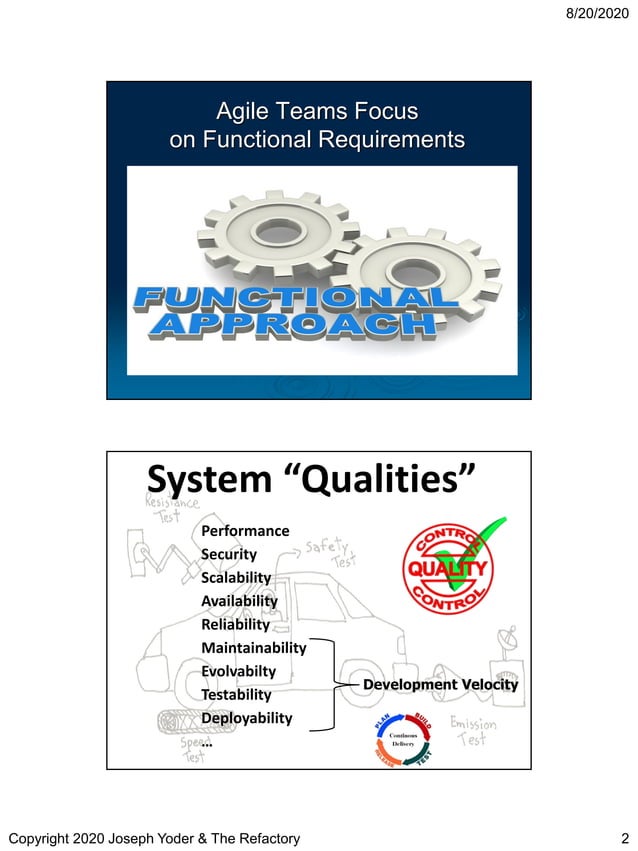 Joseph W. Yoder, Being Agile about Quality | PDF