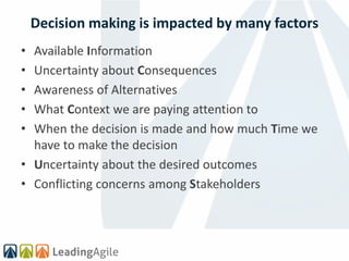 Agile and the nature of decision making | PDF