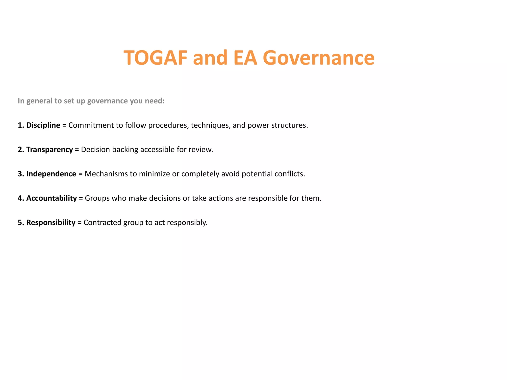 TOGAF and EA Governance | PPT