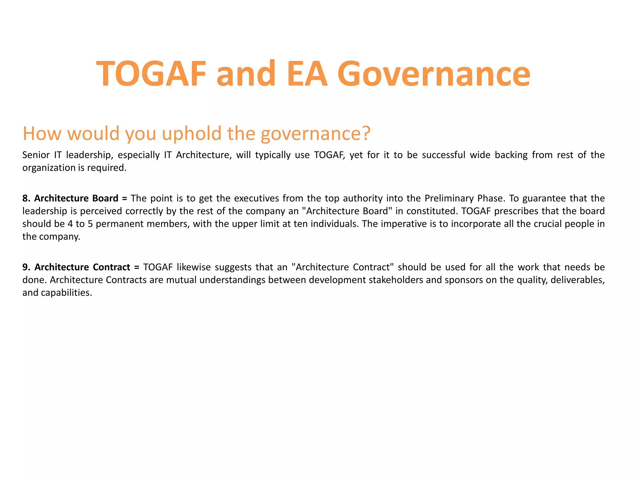 TOGAF and EA Governance | PPT