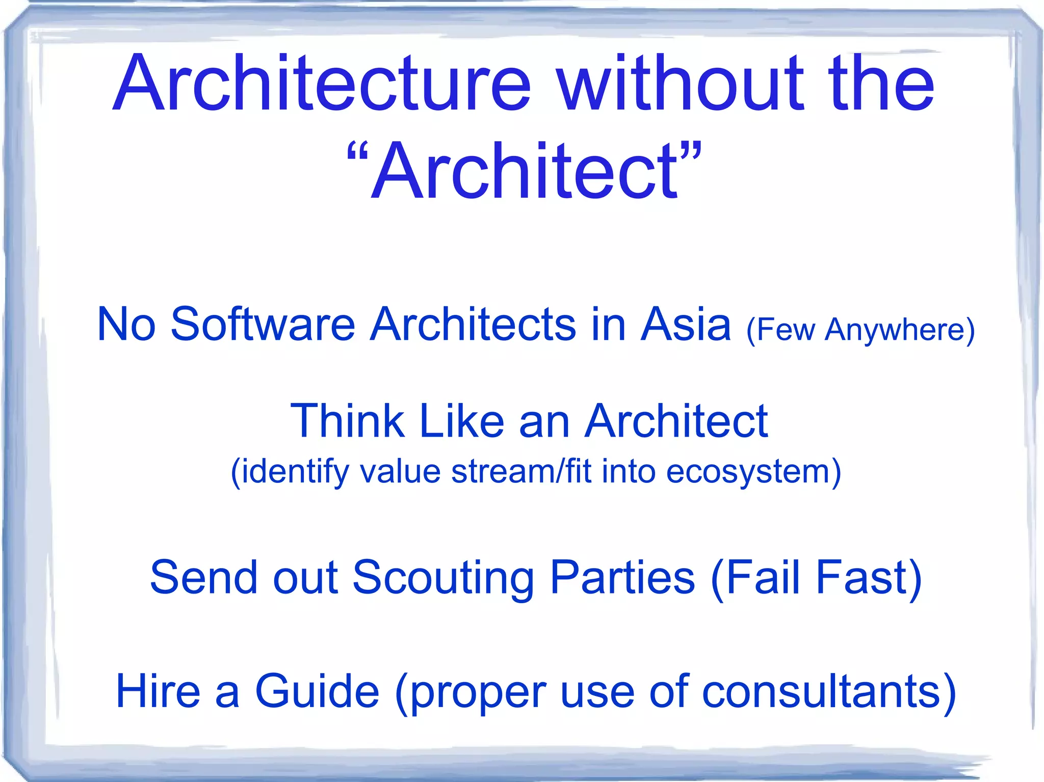 Applying Agile Values to Enterprise Architecture | PPT