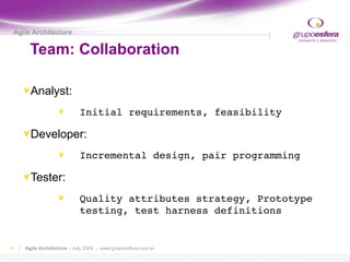 Agiles 2009 - Agile Architecture - Diego Fontdevila | PPT