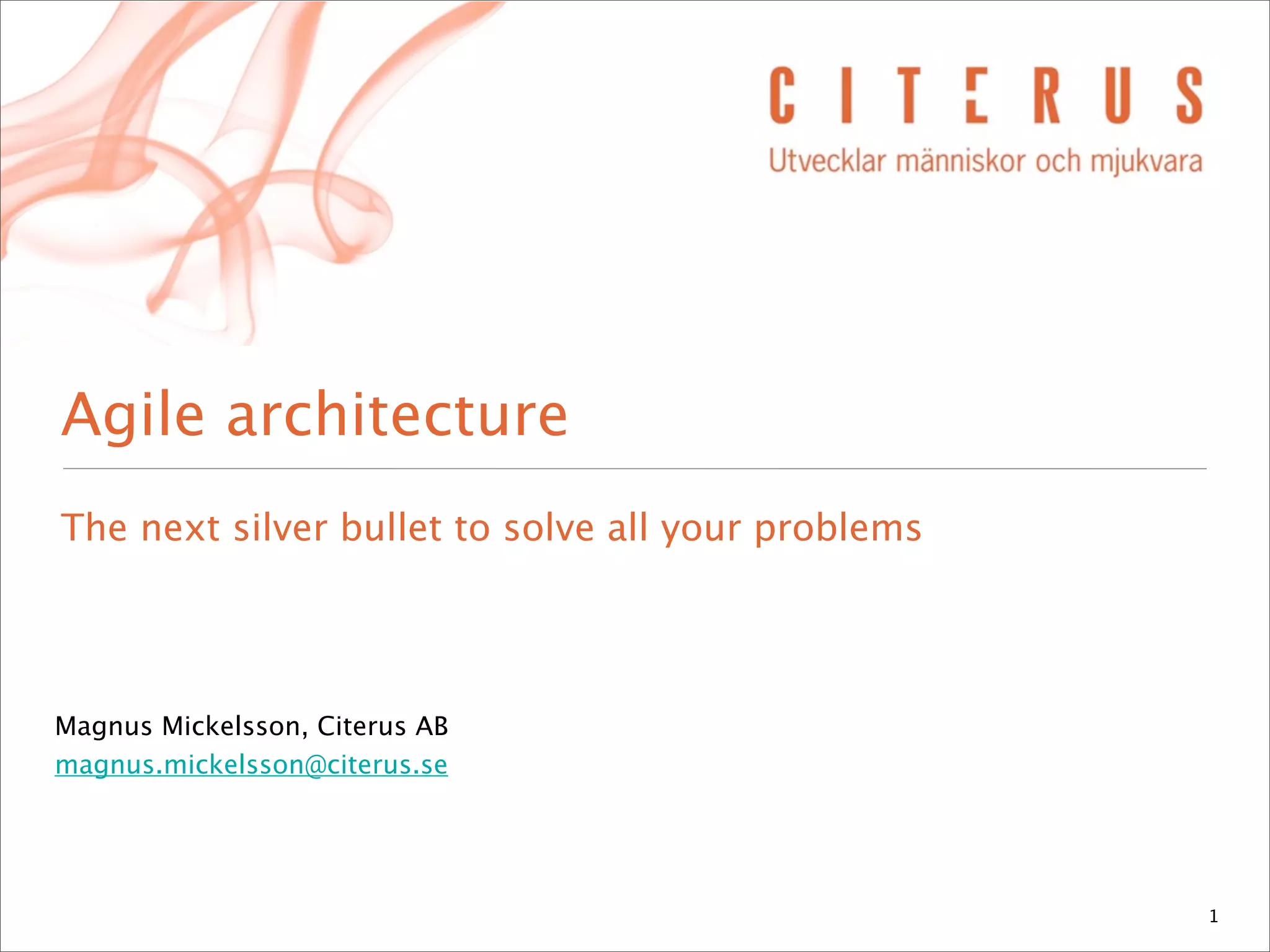 Agile Architecture Ppt