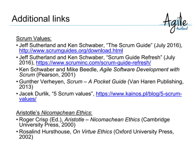 Agile Auckland agile 101: scrum values | PPT